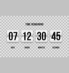 Countdown clock flip counter digital timer Vector Image