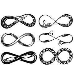 Infinity symbols with words for tattoo Royalty Free Vector