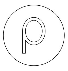 Rho greek symbol small letter lowercase font icon Vector Image