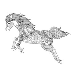 Horse with ornaments and flower Royalty Free Vector Image