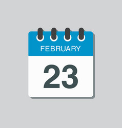 Icon day date 23 february template calendar page Vector Image