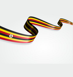 Ugandan wavy flag background Royalty Free Vector Image