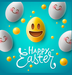 Happy easter easter emoji eggs Royalty Free Vector Image