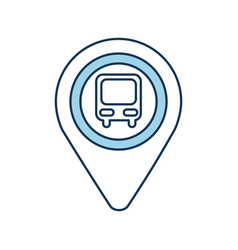 Map pointer with symbol bus station for location Vector Image