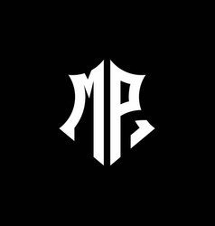 Mp monogram logo with abstract hexagon style Vector Image