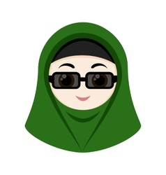 Cartoon girl with hijab Royalty Free Vector Image