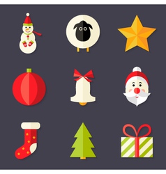 Big Christmas Squared Flat Icons Set 1 Royalty Free Vector