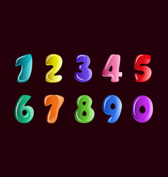 Cute decorative numbers set Royalty Free Vector Image
