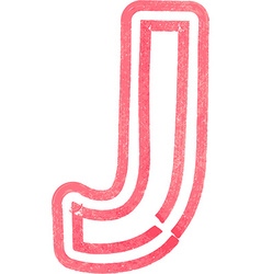 Grunge font letter J Royalty Free Vector Image