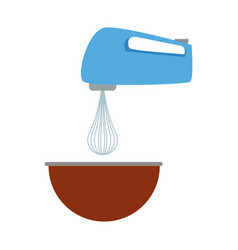 Kawaii kitchen electric mixer bowl cartoon Vector Image