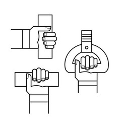 Safety hand position in public transport sign Vector Image