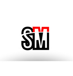 Red grey alphabet letter sm s m logo combination Vector Image