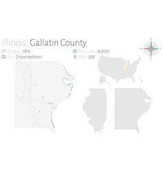 Map of gallatin county in illinois Royalty Free Vector Image