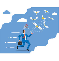 Money chase Royalty Free Vector Image - VectorStock