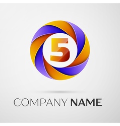 Number five logo symbol in the colorful circle Vector Image