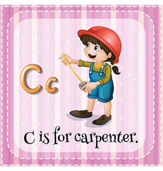Flashcard letter c is for carpenter Royalty Free Vector