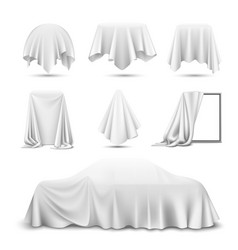 Cloth covered objects realistic set Royalty Free Vector