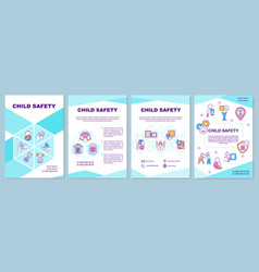 Child safety creative brochure template Royalty Free Vector