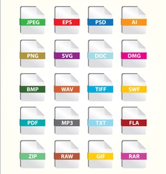 Square file labels icon set Royalty Free Vector Image