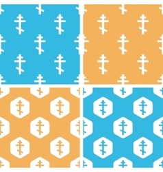 Orthodox cross patterns set Royalty Free Vector Image