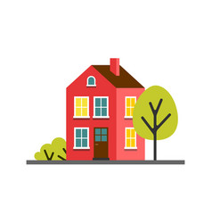 Small and big cartoon houses isolated set Vector Image