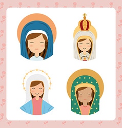 Virgin mary cute icon Royalty Free Vector Image