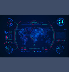 Circular digital hud visualisation data elements Vector Image