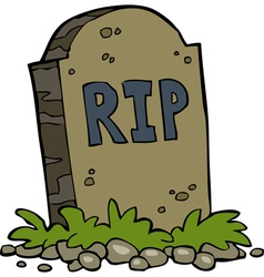 Cartoon drawing of tombstone with rip or rest Vector Image