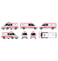 Ambulance car with doctor and paramedic staff Vector Image
