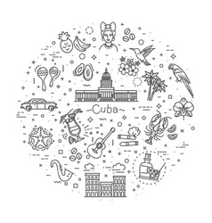 Cuba icon set Royalty Free Vector Image - VectorStock