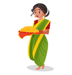 Indian marathi woman cartoon Royalty Free Vector Image