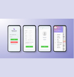 Clean mobile ui design concept login Royalty Free Vector