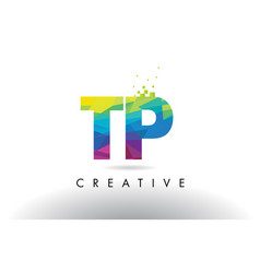 Tp t p grunge letter logo with purple vibrant Vector Image