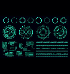 Circular digital hud visualisation data elements Vector Image