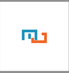 M j letter logo creative design on black color Vector Image