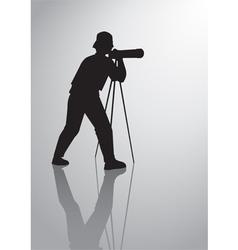 Man holding photo camera Royalty Free Vector Image