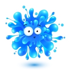 Funny cartoon blue jelly monster Royalty Free Vector Image