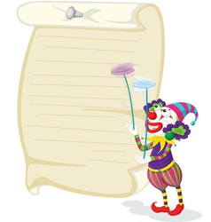 Card poster or invitation with a circus clown Vector Image