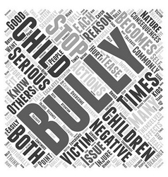 What to do if your child is a bully text word Vector Image
