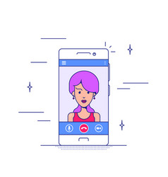 Video call concept banner design in flat style Vector Image