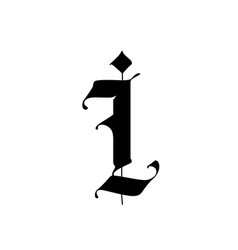 Letter i in gothic style alphabet symbol Vector Image