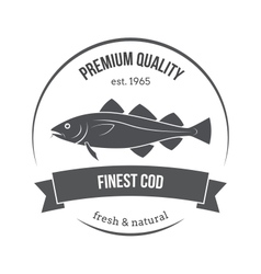 Silhouette of cod fish Royalty Free Vector Image