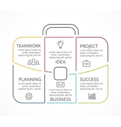 Briefcase infographic template for bag Royalty Free Vector