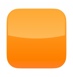 Orange glossy button blank icon square empty shape