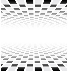 Black and white perspective checkered background Vector Image