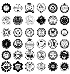 Set of round retro labels Royalty Free Vector Image