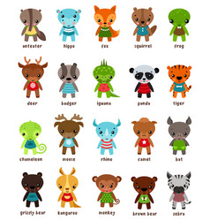 Animal cartoon set Royalty Free Vector Image - VectorStock