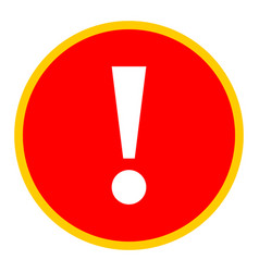 Red circle exclamation mark icon warning sign Vector Image
