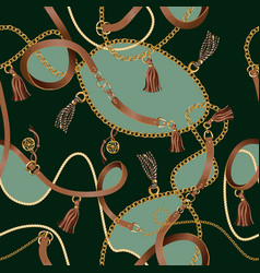 Seamless pattern with belts chain Royalty Free Vector Image