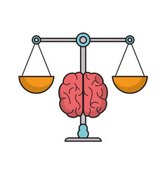 Brain balance weight scale Royalty Free Vector Image